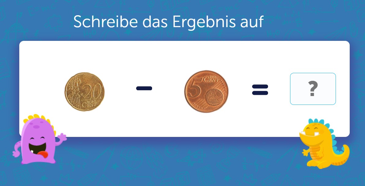 Addition und Subtraktion mit Euro-Münzen – Mathe mit Geld üben